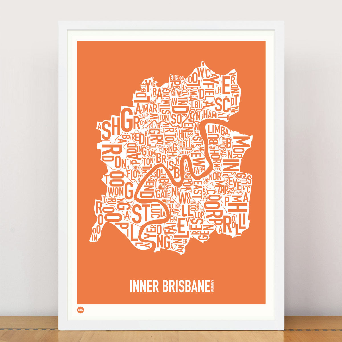 Burbia Australia Type Map Print & Canvas