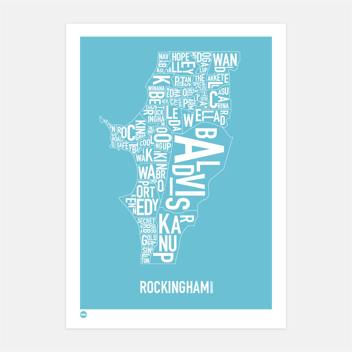 Rockingham Type Map Print & Canvas – Burbia